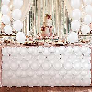 Charnoel 120 Pcs White Link Balloons, 12 Inches and 6 Inches Needle Tail Balloons Quick Linkable Balloon Latex Linking Balloons for Birthday Party Wedding Anniversary Graduation Arch Decorations