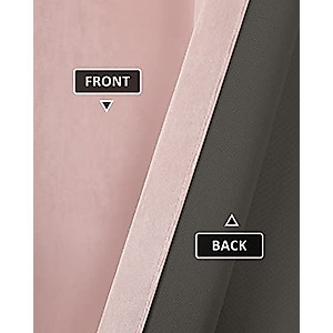 SMILETIME Pink 84in Room Darkening Velvet Curtains with Grommet, Thermal Insulated Super Soft Privacy Noise Reducing Velvet Drapes for Living Room, 2 Panels (Pink, 38Wx84L)