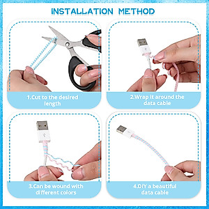 Frienda 10 Pcs Spiral Cable Protector, Chargers Cord Protector Data Cable Protective Sleeve Headphone Saver Charger Protective Data Lines Cover for Phone USB Prevent Pets from Biting(Classic Colors)