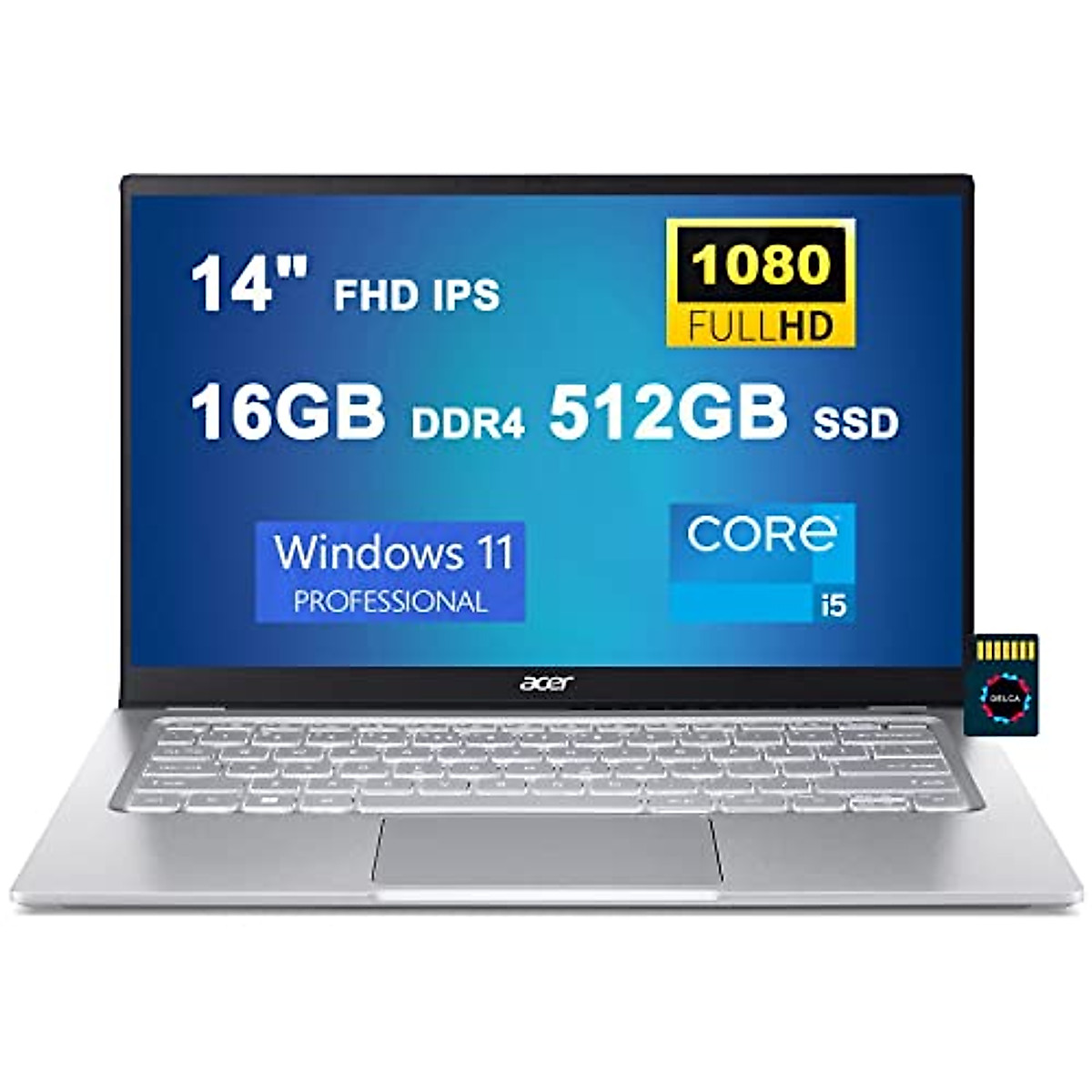 (Renewed) Acer Swift 3 14 Business Laptop | 14" Full HD IPS | 12th Gen Intel 12-Core i5-1240P Processor (>i7-1165G7) | 16GB DDR4 512GB SSD | Backlit Fingerprint USB-C Thunderbolt Win11Pro + HDMI Cable