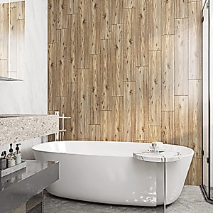 Livelynine 16-Tiles 6X36 Vinyl Flooring Peel and Stick Floor Tile Natural Wood Look Planks Laminate Flooring Waterproof Vinyl Plank Flooring for Bathroom Kitchen Bedroom Stick on Floor Tiles Stickers