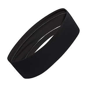 adidas Alphaskin Elastic Headband, Black/White/2, One Size