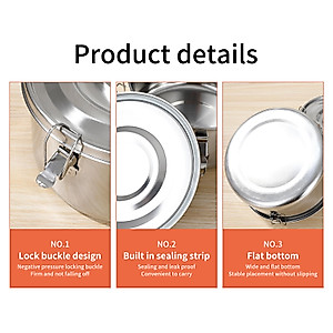 YLARMY Stainless Steel Airtight canisters Food Storage Containers with Lid for Camping Trips Picnic Metal Meal Prep Bento Lunch Boxes Kimchi Container Leak-Proof Smell-Proof for Snacks Salads