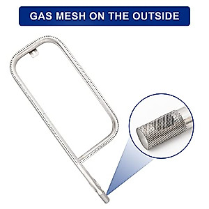 Uniflasy 7645 Cast Iron Cooking Grates and 41862 Grill Burner for Weber Q200, Q220, Q2000, 53060001 Series Gas Grills, for Weber 7645/65811 Cast Iron grates Grates and 69956/60041 Burner Pipe