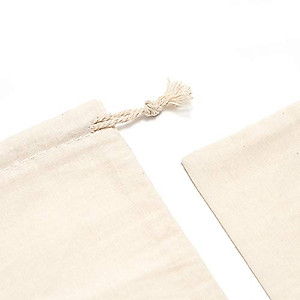Tendwarm 20 Pieces 4x6 Inches Cotton Drawstring Bags Reusable Muslin Sachet Bag for Party Wedding Storage Home Supplies
