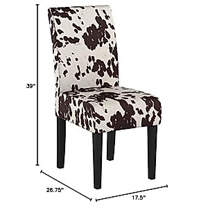 Christopher Knight Home Pertica Contemporary Velvet Dining Chairs, 2-Pcs Set, Milk Cow / Dark Brown
