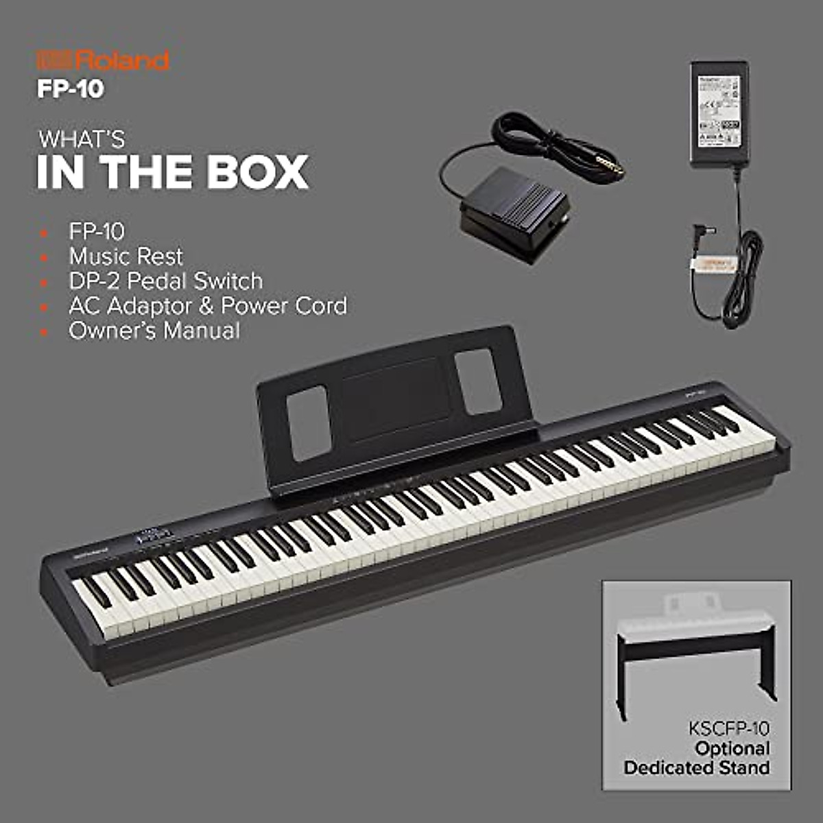Roland FP-10 88-key Entry Level Digital Keyboard with Bluetooth