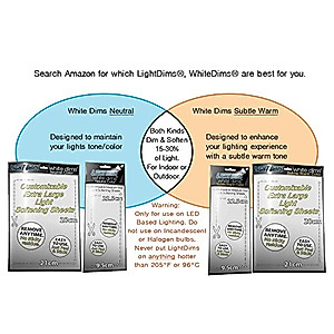 LightDims White Dims Self Adhesive Dimming/Softening Sheets for Harsh LED Lights Medium Size (2 Sheets) Neutral Color & a Free Mystery Gift Sheet (3 Sheets Total). Packaging May Vary
