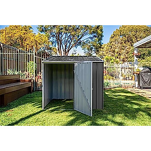 Absco Pool Pump Cover - Versatile Horizontal Storage Shed | 5 x 5 ft | Easy Assembly | Woodland Gray | Ideal for Pool, Trash Cans, Garden & Pool Equipment | SNAPTiTE Assembly System | Safety Features