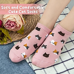 Justay 5 Pairs Womens Cute Cat Socks Novelty Funny Cat Claw Socks Animal Fun Ankle Socks