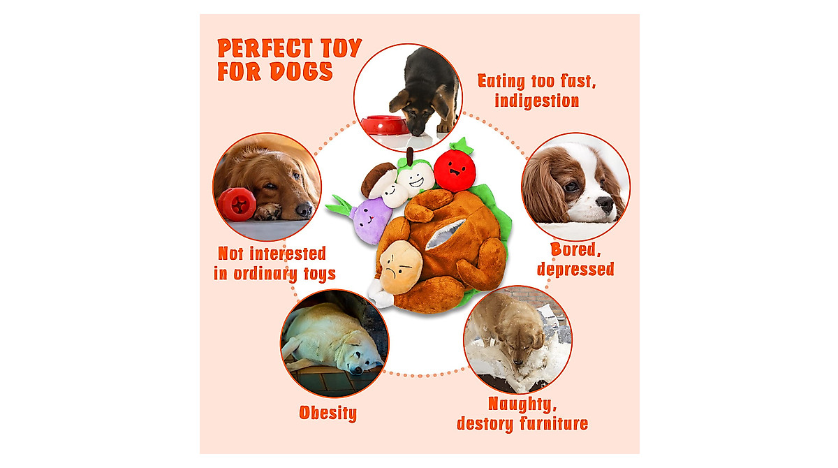 Lepawit Interactive Turkey Dog Toy for Small & Medium Dogs