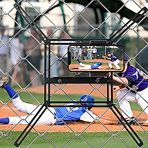 Action Camera Fence Mount Metal Backstop Chain Link Fence Mount for GoPro/Smartphone-Ideal Backstop Camera Mount for Recording Baseball,Softball and Tennis Games