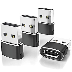 USB to USB C Adapter – 2-Pack USB to C Adapter – Female to Male Power Adapter – USB C Adapter for Charging and Data Transfer – Compact USB Converter Compatible with iPhone, Samsung, AirPods