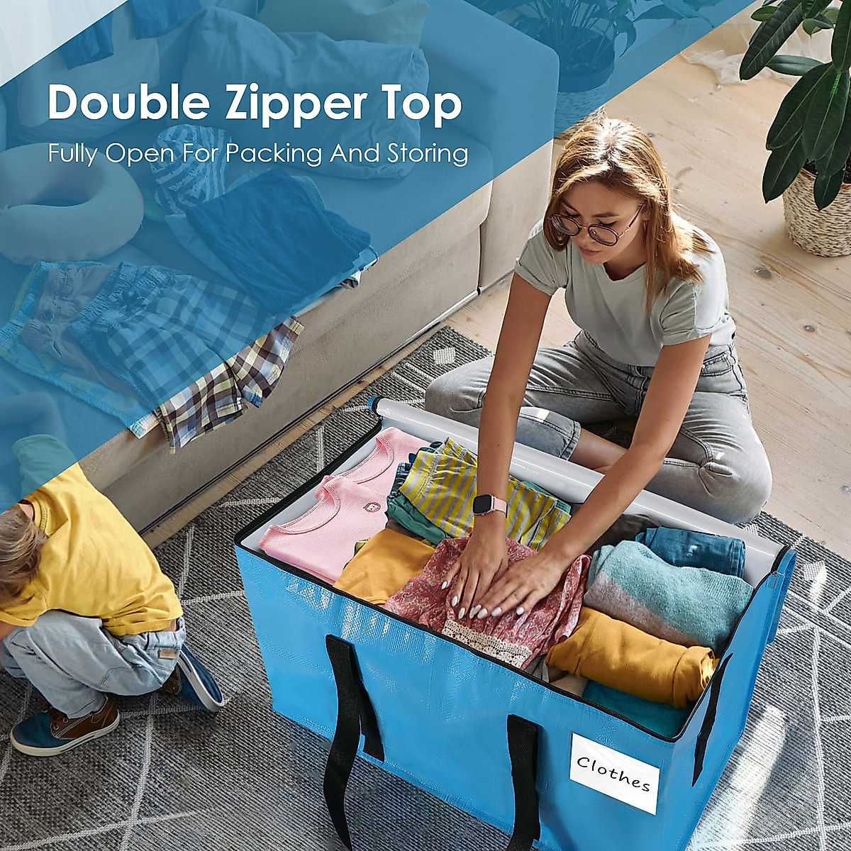 Storage Bags for Clothes, Extra Large Clothing Storage Bags with Reinforced Handle, Storage Containers for Organizing Bedding, Blanket, Sheets, Pillows, Closet and Toys