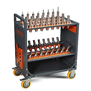 LYREIGN CNC Tool Holder Transfer Cart, Utility Carts Tool Organizers Storage Rack, CNC Trolley is Suitable for Warehouses Mechanic Factory Garage