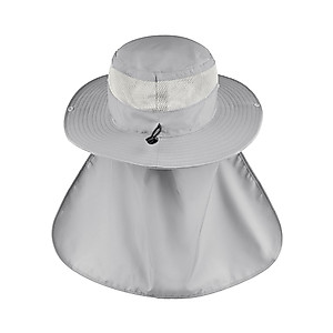 Zylioo Oversized 62-65cm UV Sun Hats with Flaps,Big Size Boonie Hat with Drape Beach Hats with Neck Protection Flap