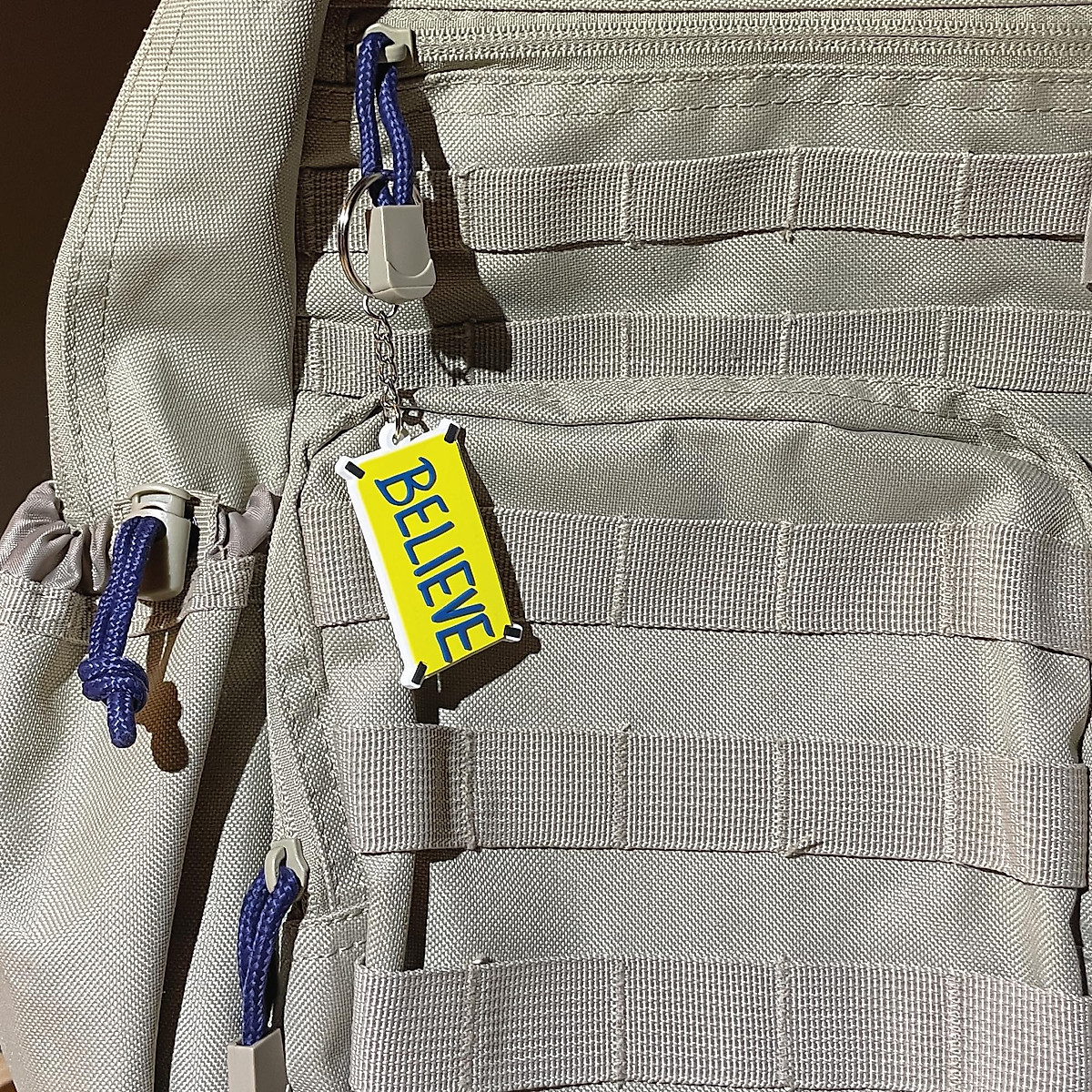 Believe Funny Keychain - Fun Gifts for Soccer Team | Coach Lasso Merchandise Believe Sign, AFC Richmond | Bulk Team Gifts, Motivational Poster, Fun Keyring for Backpacks, Car Keys, Fanny Packs