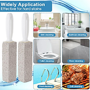 Yesland 12 Pack Gray Pumice Stone Toilet Bowl Cleaner with Plastic Handle, Scouring Stick for Cleaning Stains, Limescale, Hard Water Rings, Tiles, Iron and Rust