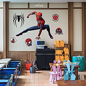 NORDID Spiderman Wall Decals Children's Wall Stickers for Kids Bedroom Living Room Playroom Nursery Wall Decoration DIY Assemble Self-Adhesive PVC (15.7x23.6 in)