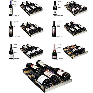 Allavino 15" Wide FlexCount II Tru-Vino 30 Bottle Single Zone Stainless Steel Right Hinge Wine Refrigerator