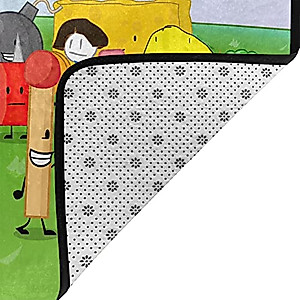 Bfdi Battle for Dream Anime Rug Soft Flannel Carpet 3D Non-Slip Area Rug Art Floor Mat Doormats Decorative Rugs for Bedroom Living Room 36"X24"