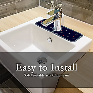 Kitchen Faucet Absorbent Mat 4 Pieces Cute Anchors Sailboat Faucet Sink Splash Guard Bathroom Counter and RV,Faucet Counter Sink Water Stains Preventer