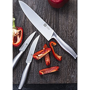 T.J Koch Knife Set Stainless Steel Knives Premium Non-slip Single Piece with Golden Oak Block Kitchen Scissors Sharpener Rod 14-piece