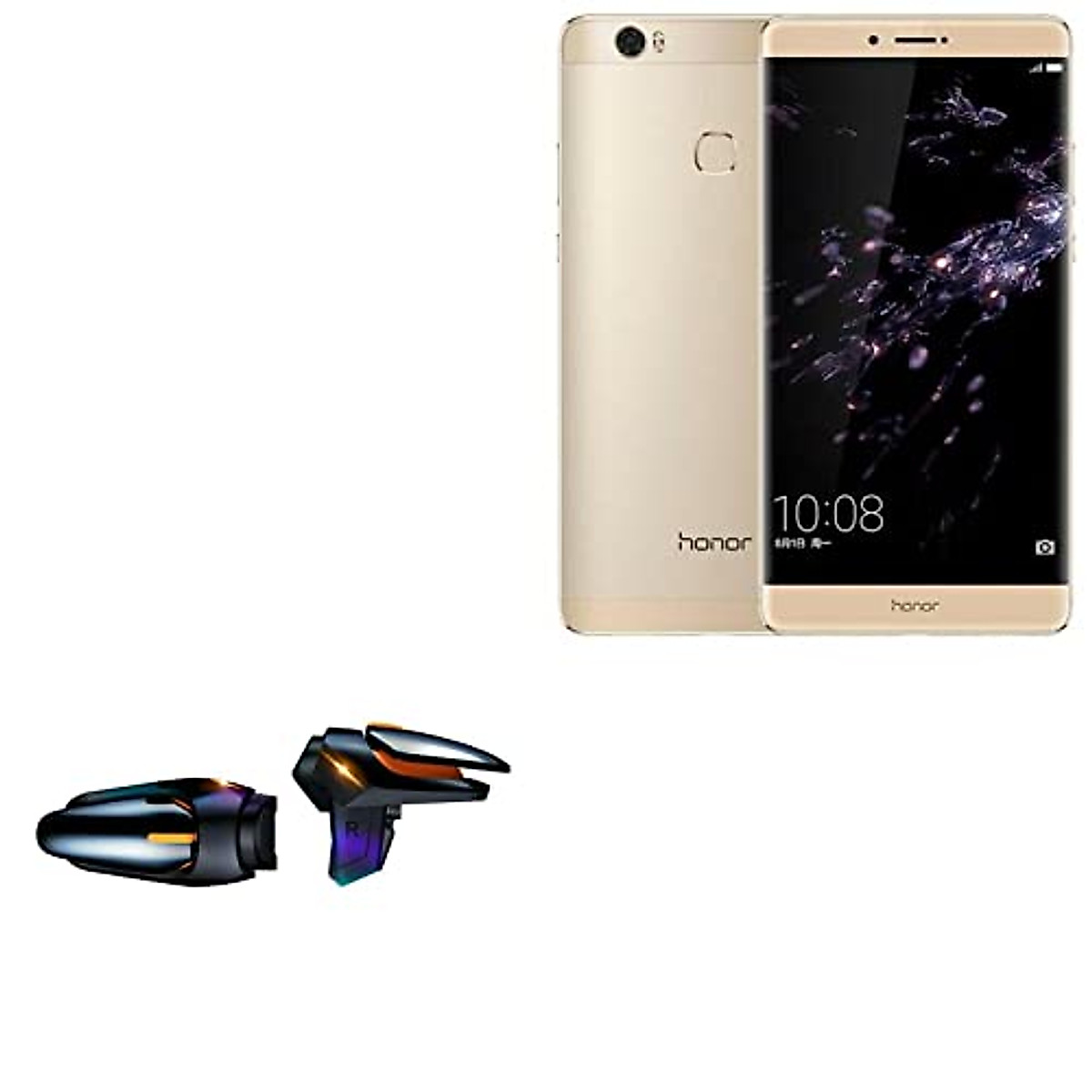 BoxWave Gaming Gear Compatible with Honor Note 8 (Gaming Gear by BoxWave) - Touchscreen QuickTrigger Auto, Trigger Buttons Autofire Gaming Mobile FPS for Honor Note 8 - Jet Black