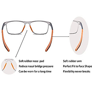 JOON-joon Reading Glasses Men 2 Pairs Sports Style Comfortable and Flexible Blue Light Blocking Readers for Men+1.0