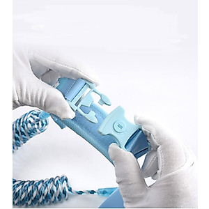 Anti-Wandering Light-up Wristbands, Child Harness with Key Lock, Breathable Toddler Traction Belt, Anti-Wandering Wristbands (Green,Blue,Pink) (Blue)