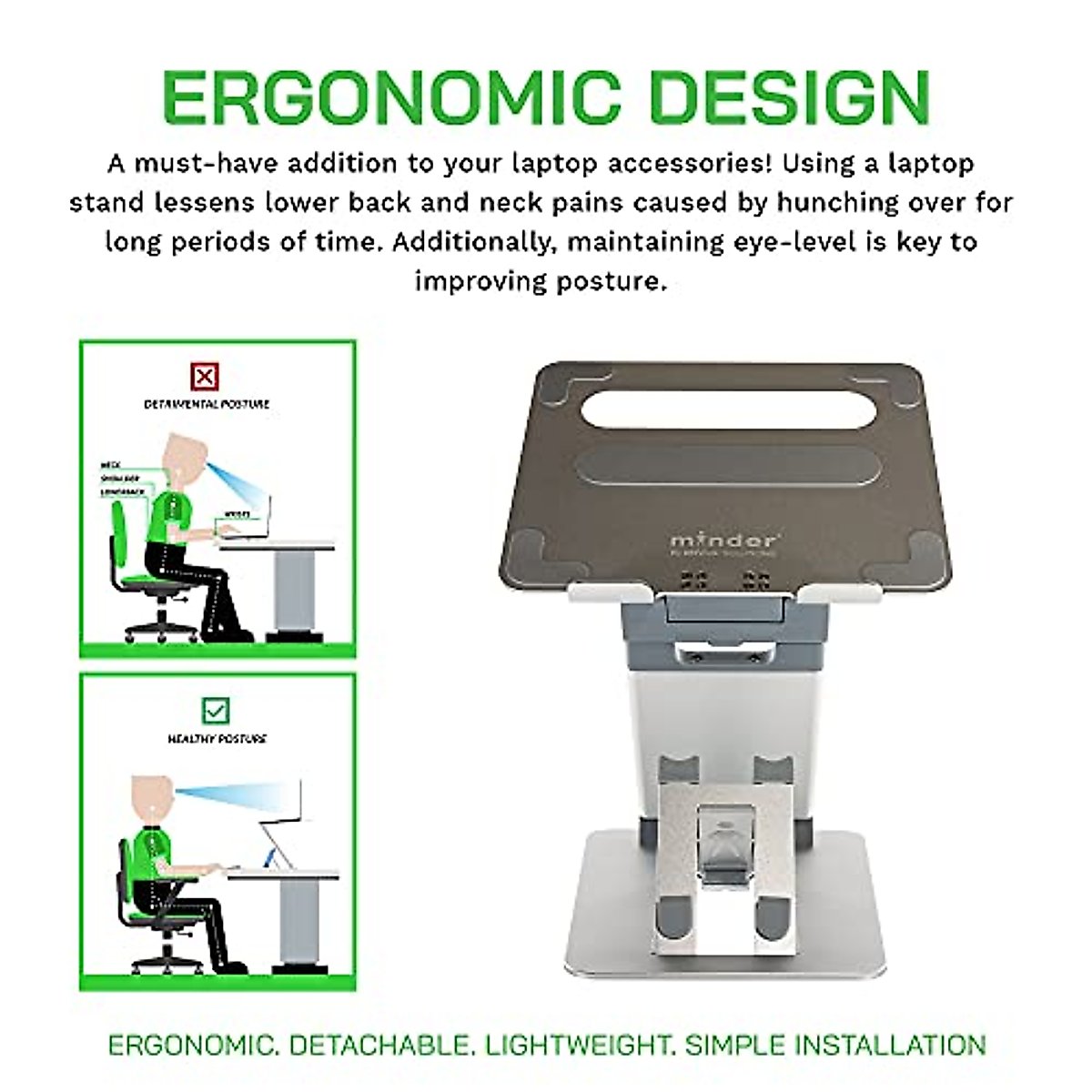 obVus Solutions - Work Well Office Set, Adjustable Laptop Stand with Keyboard, Portable Laptop Stand with Phone Holder and Keyboard with Touchpad, Ergonomic Laptop Accessories