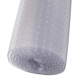 Resilia Industrial-Grade Floor Protector for Deep Pile Carpet with Crosshatch Pattern, Clear, Easy-to-Clean Plastic Mat, 24 Inches x 6 Feet, for High Traffic and Commercial Use