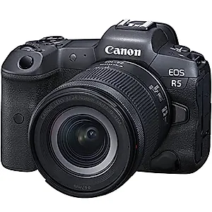 Canon EOS R5 Full Frame Mirrorless Camera + RF 24-105mm F4-7.1 is STM Zoom Lens Kit, Black (4147C002 Body + 4111C002 Lens)