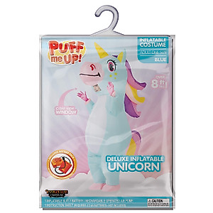 Spooktacular Creations Inflatable Costume Adult, Full Body Riding a Unicorn Blow Up Costume for Halloween Inflatables Costume Dress-Up Party (Blue)