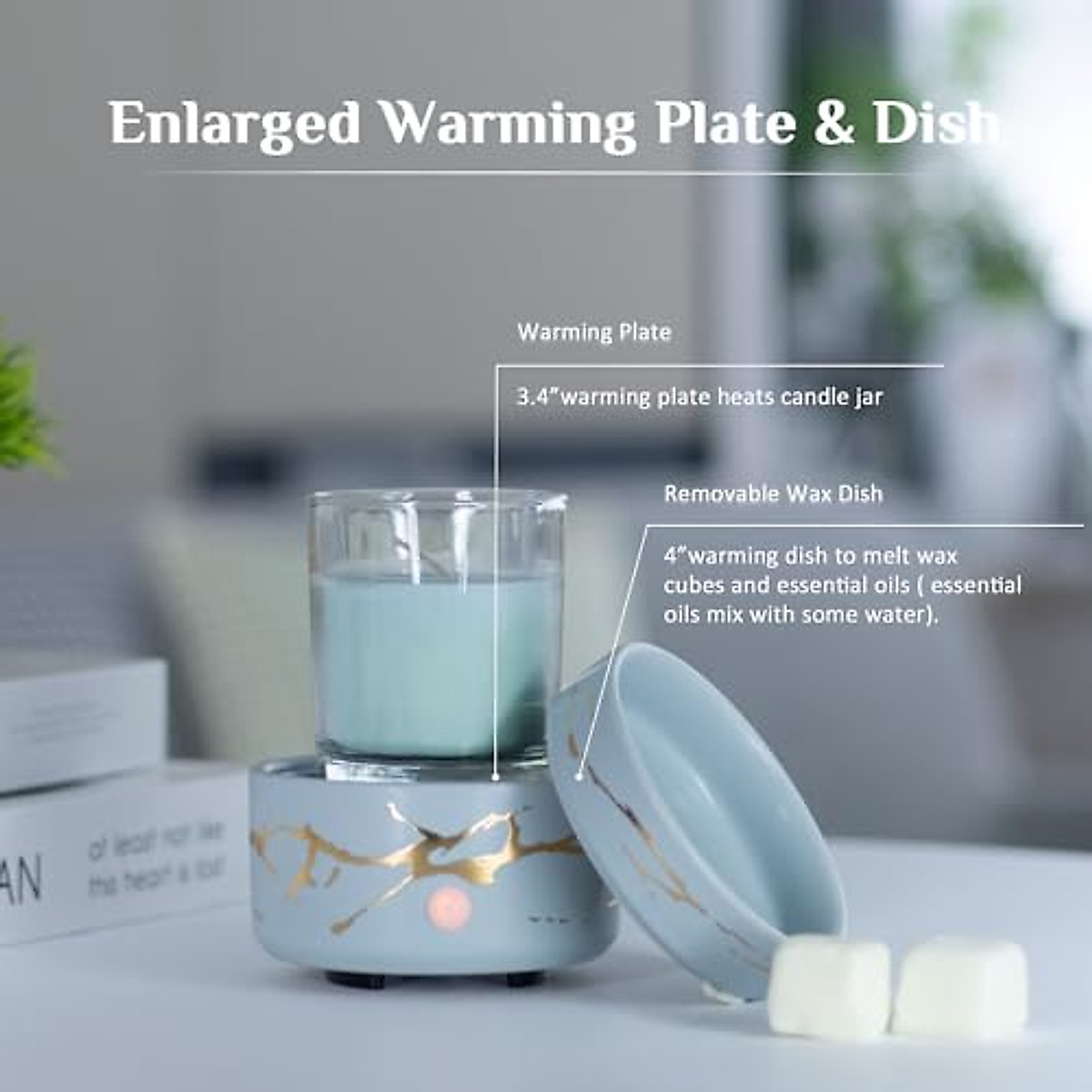 Bobolyn Wax Melt Candle Warmer Burner - Ceramic Essential Oil Burner Warmer Electric Scented Fragrance Candle Wax Melter Warmer for Home Office Bedroom Living Room Decor