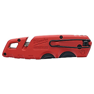 Milwaukee 48-22-1502 Fastback Folding Utility Knife with 5 Blade Storage, Wire Stripping Compartment, and Gut Hook