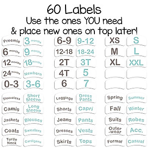 6 Baby Nursery Clothing Rack Closet Size Dividers or Child Blue Elephant (Fits 1.5" Rod)