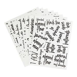 170 Keto Kitchen Pantry Labels for Food Storage Containers, Removable Black Script on Clear Stickers for Organizing Ingredients (Water Resistant)