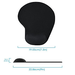 GIM Mouse Pad with Wrist Rest Support, Ergonomic Memory Foam Mousepad Cushion Non-Slip Rubber Base for Laptop, Computer, Gaming, Office