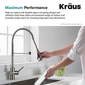 Kraus KPF-1690SFS Britt Pre-Rinse/Commercial Kitchen Faucet with Dual Function Sprayhead in all-Brite Finish, Spot Free Stainless Steel
