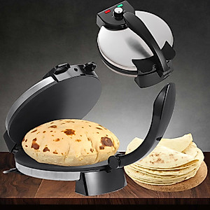 Generic Electric Tortilla Press,Multipurpose Chapati Maker Electric Automatic,Tortilladora Press Rotis Press,Taco Maker, black