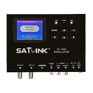 SatLink ST-7000 HDMI to RF Digital Modulator/Encoder Delivers 1080p HDMI Video to TVs as HD ATSC or QAM (J.83B) Channel via Coax Network