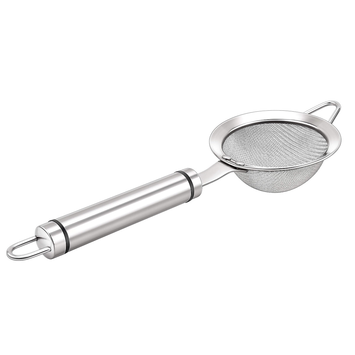 Adjaso 3.3inch 304 Stainless Steel Fine Mesh Strainer for Kitchen, Colander-Skimmer with Handle, Metal Sieves Sifters