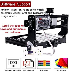 2 in 1 5500mW Engraver CNC 3018 Pro Engraving Machine, GRBLControl PCB PVC Wood Router CNC 3 Axis Milling Machine with Offline Controller and ER11 and 5mm Extension Rod