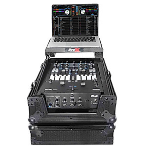 Artist Unknown Prox XS-RANE72LTBL 11" ATA-300 Style Gig Ready Flight/Road Case with Laptop Shelf for Rane Seventy-Two 72 DJ Mixer, Black on Black