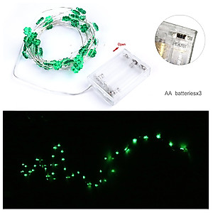 Happy st.Patrick’s Day Party Decorations, Konsait Lucky Clovers String Lights Battery Operated(13.2Ft, 40Llights, 2Modes) for Home Window Holiday St.Patricks Day Party Favors Supplies