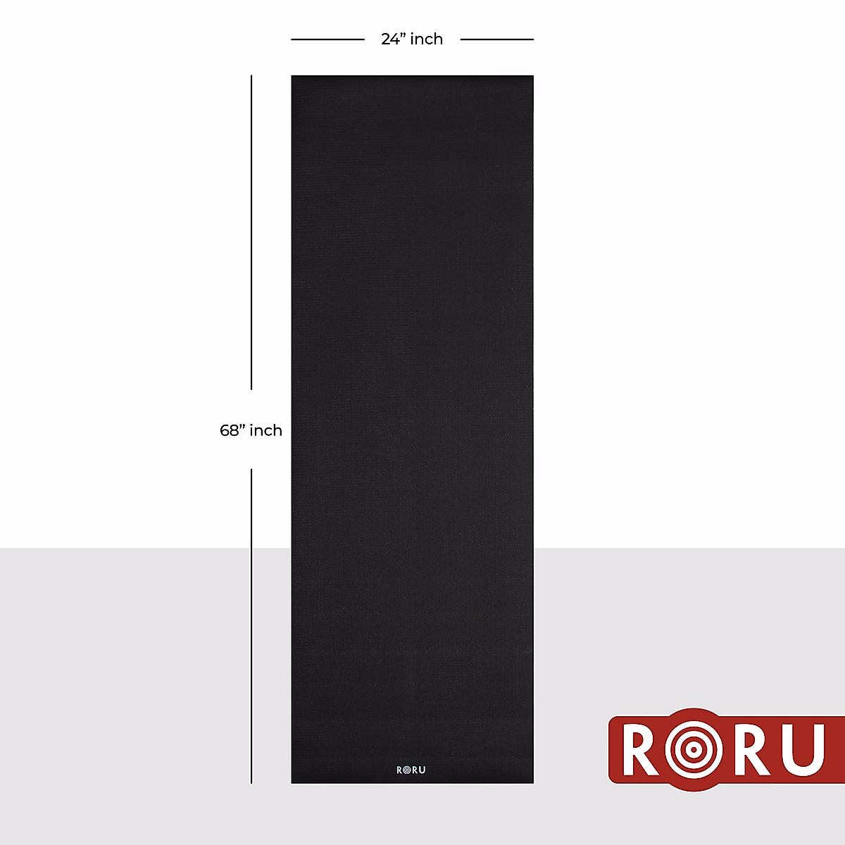 RORU Concept PRO Series Eco-Friendly Exercise Yoga Mat with Large Carrier Tote Bag, Washable, Water Proof, Adjustable - Natural, Non-Slip Floor Mat for Women and Men, 73x24 Inch, 5 mm Thick