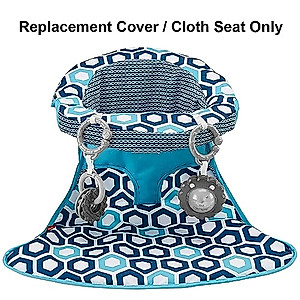 Replacement Part for Fisher-Price Sit-Me-Up Floor Seat - FKD95 ~ Replacement Cover/Cloth Seat ~ Blue, White and Turquoise Colors