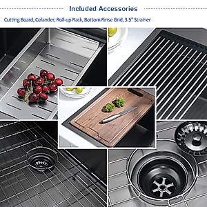 30 Black Drop in Kitchen Sink Workstation- Hovheir 30x22 Topmount Drop In Kitchen Sink Matte Black Stainless Steel Sink Handmade Sink Double Ledges Workstation Sink 16 Gauge Single Basin Kitchen Sink