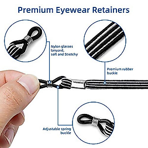 SCWJTF Eyeglass Straps, 4PCS Premium Nylon Adjustable Eyewear Retainers, Anti-slip Eyeglass Lanyard, Sport Unisex Sunglass Eyeglass Chains for Men and Women's, Free 3 Gifts
